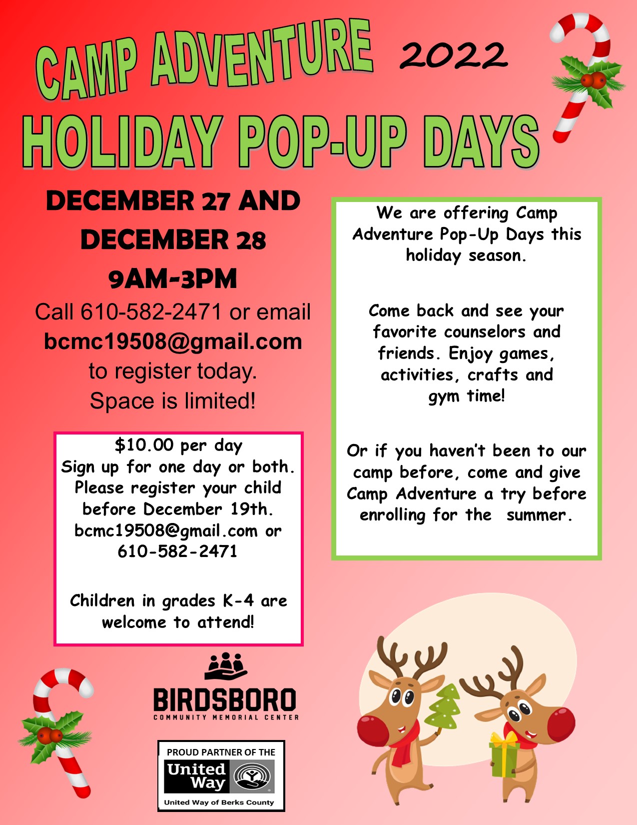 CAMP ADVENTURE POP-UP | Birdsboro Community Memorial Center